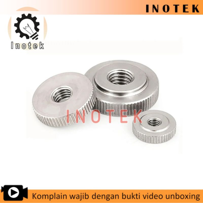 Jual Mur lebar knurling M3, M4, M5, M6, M8, M10 | Shopee Indonesia