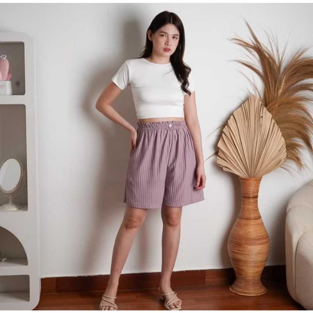 Jual CELANA HOTPANTS PENDEK KNITE HORNET Celana Pendek Wanita Trendy Terbaru Pinggang Karet ...