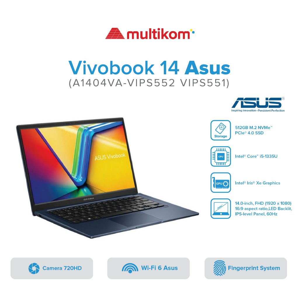 Jual Asus Vivobook 14 A1404VA-VIPS552 VIPS551 i5-1335U 8GB 512GB SSD 14 ...