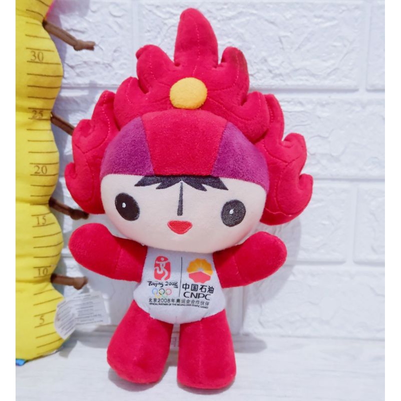 Jual Boneka Beijing 2008 Mascot Plush Doll Huanhuan Red Fire Fuwa 10.5 ...