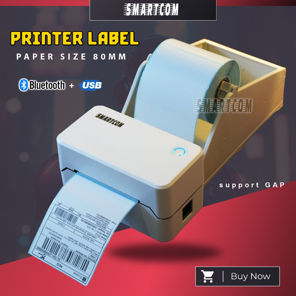 Jual Thermal Printer Bluetooth BARCODE LABEL STIKER Smartcom SM401 80mm ...