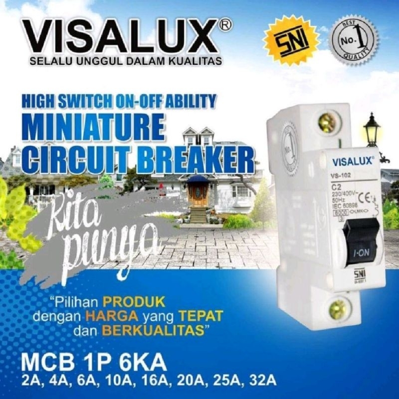 Jual Mcb Visalux 1 Phase 2A 4A 6A 10A 16A 20A 25A 32A | Shopee Indonesia