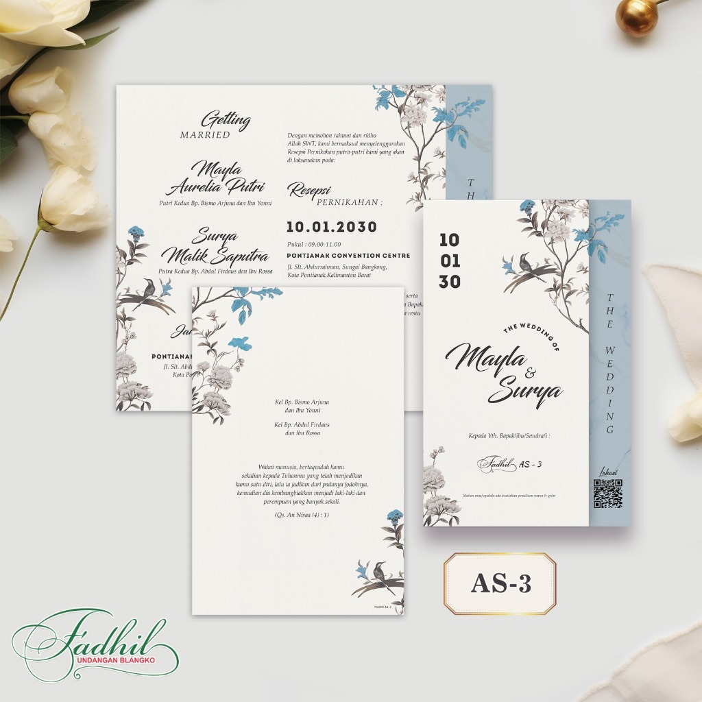 Jual Blangko Undangan atau Kertas Undangan Pernikahan FADHIL AS-3 ...