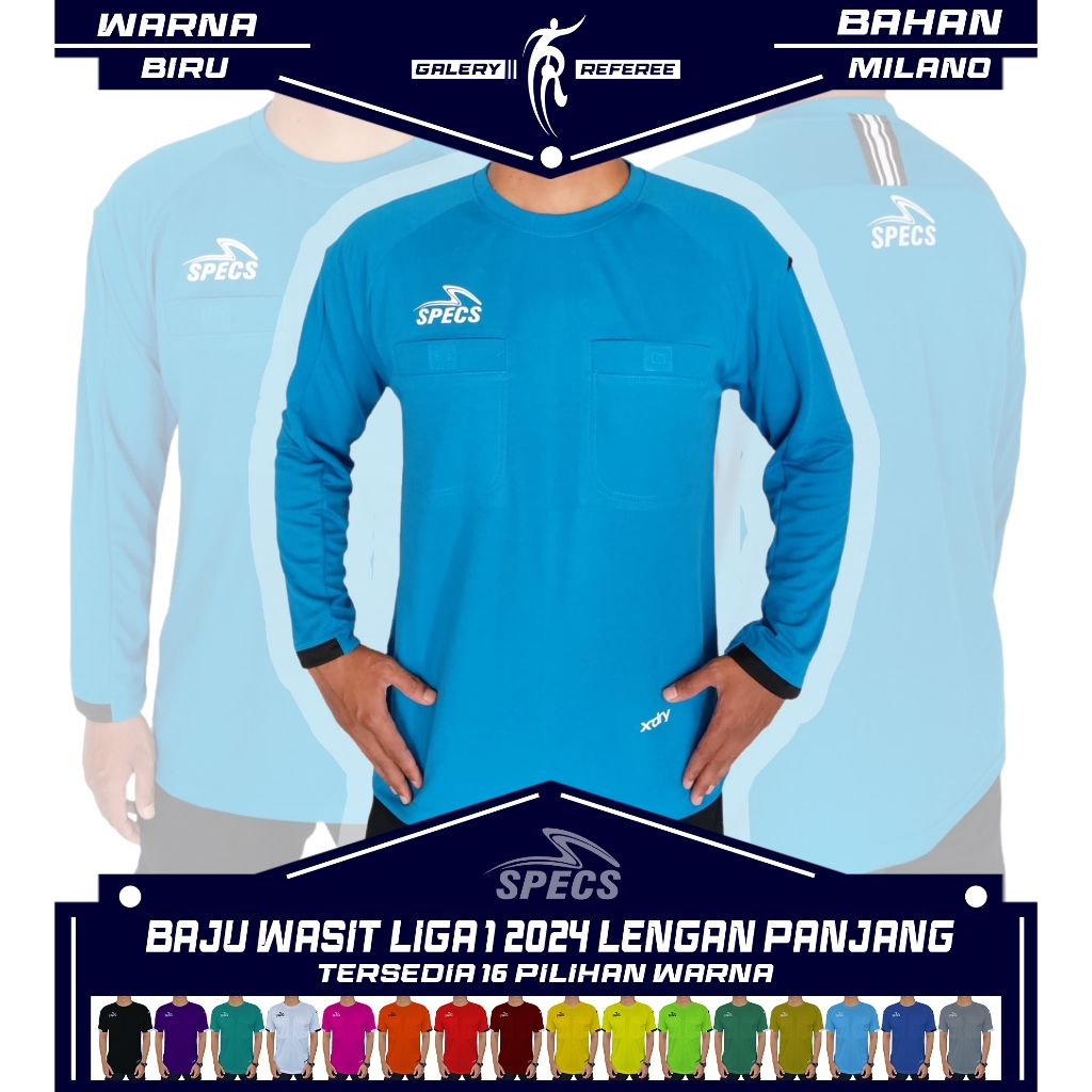 Jual Baju Wasit LENGAN PANJANG - Liga 1 2024/25 - SPECS (16 Warna ...