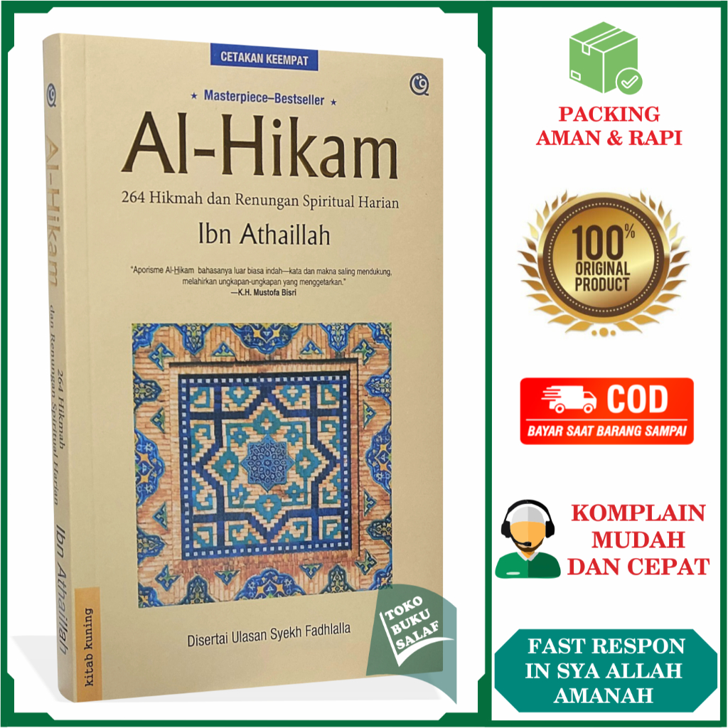 Jual Al-Hikam ORIGINAL 264 Hikmah dan Renungan Spiritual Harian Ibn Athaillah Terjemah Kitab Al ...