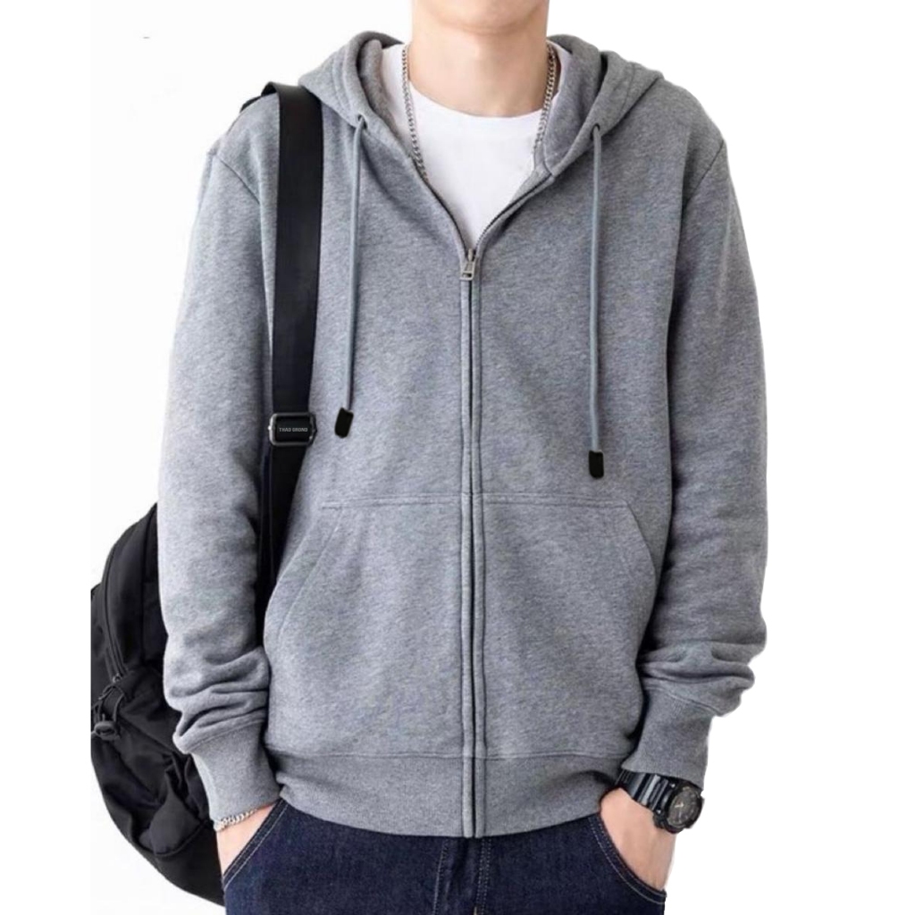 Jual Thad Grond - J@ket Zipper Resleting Polos Sweeter Hoodie Pria ...