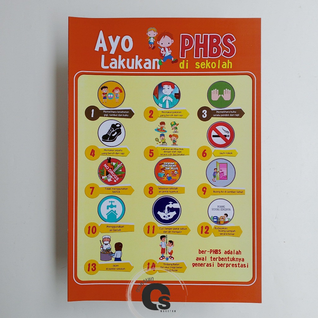 Jual Poster Ayo Lakukan PHBS di sekolah - Poster HIdup Bersih Dan Sehat - Poster Sekolah ...