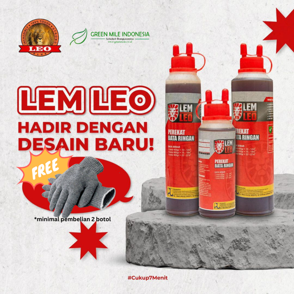 Jual Perekat / Lem Bata Ringan / Lem Hebel Lem LEO 5203 400gr | Shopee Indonesia