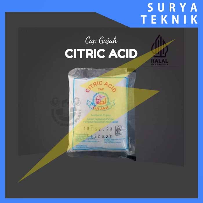Jual Citric Acid Cap Gajah / Citrun / Sitrun/ Asam Sitrat Sachet 50g ...