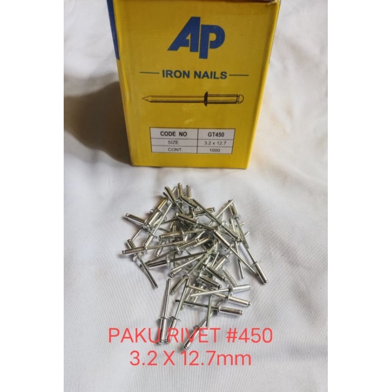 Jual AP PAKU RIVET #450 / AP PAKU RIVET 3.2X12.7mm | Shopee Indonesia