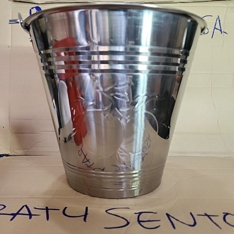 Jual ember stainless steel uk 30 cm lebar real 29 cm sesuai foto ...