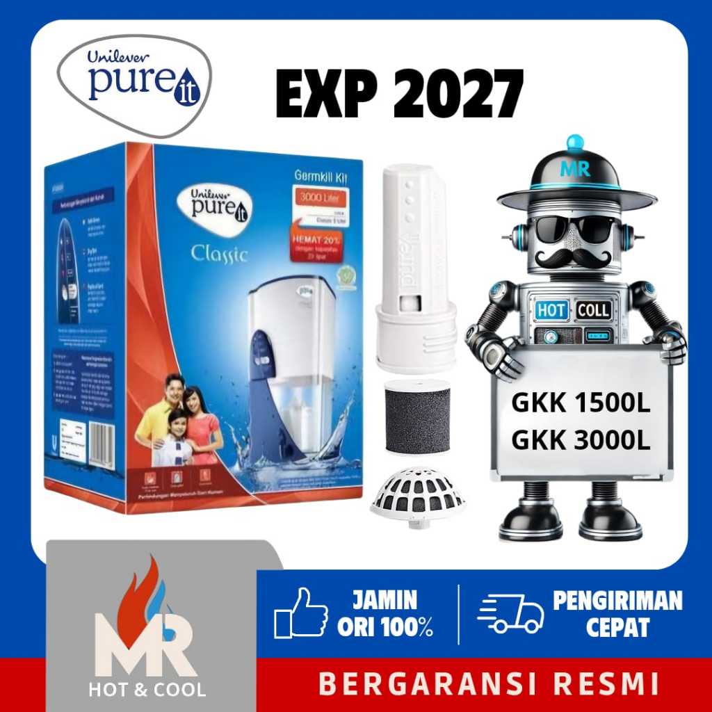 Jual Unilever Pureit Classic Germkill Kit Filter 3000L / 1500L Refill ...