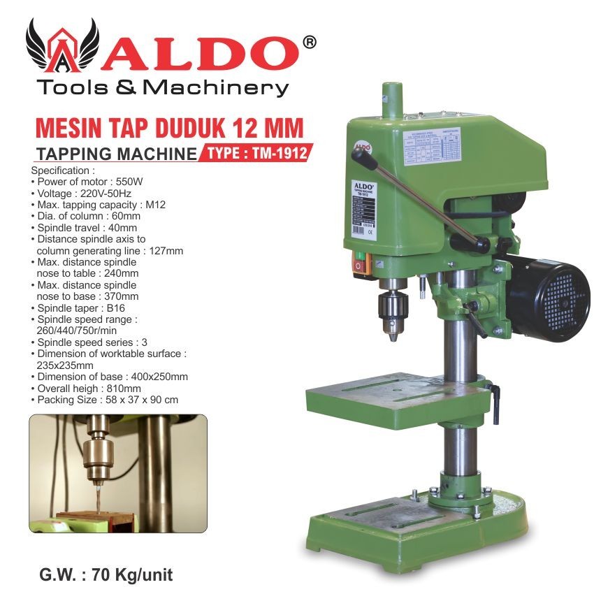 Jual MESIN TAP DUDUK 12 MM TM-1912 / MESIN BOR TAP DUDUK / TAPPING ...