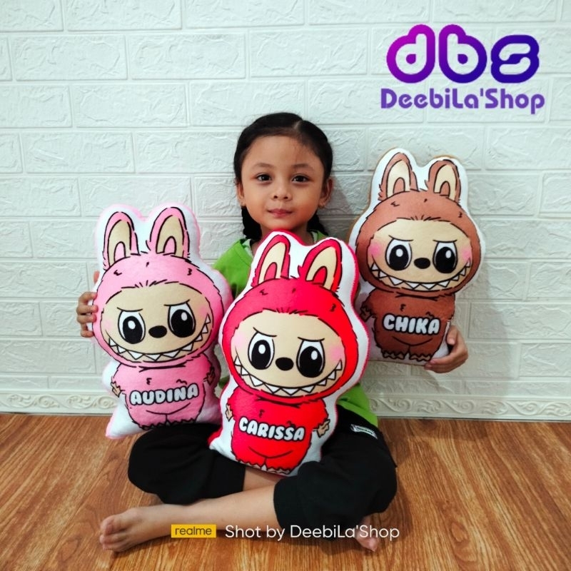 Jual BONEKA BANTAL LABUBU CUSTOM NAMA / BONEKA LABUBU PRINTING FREE ...