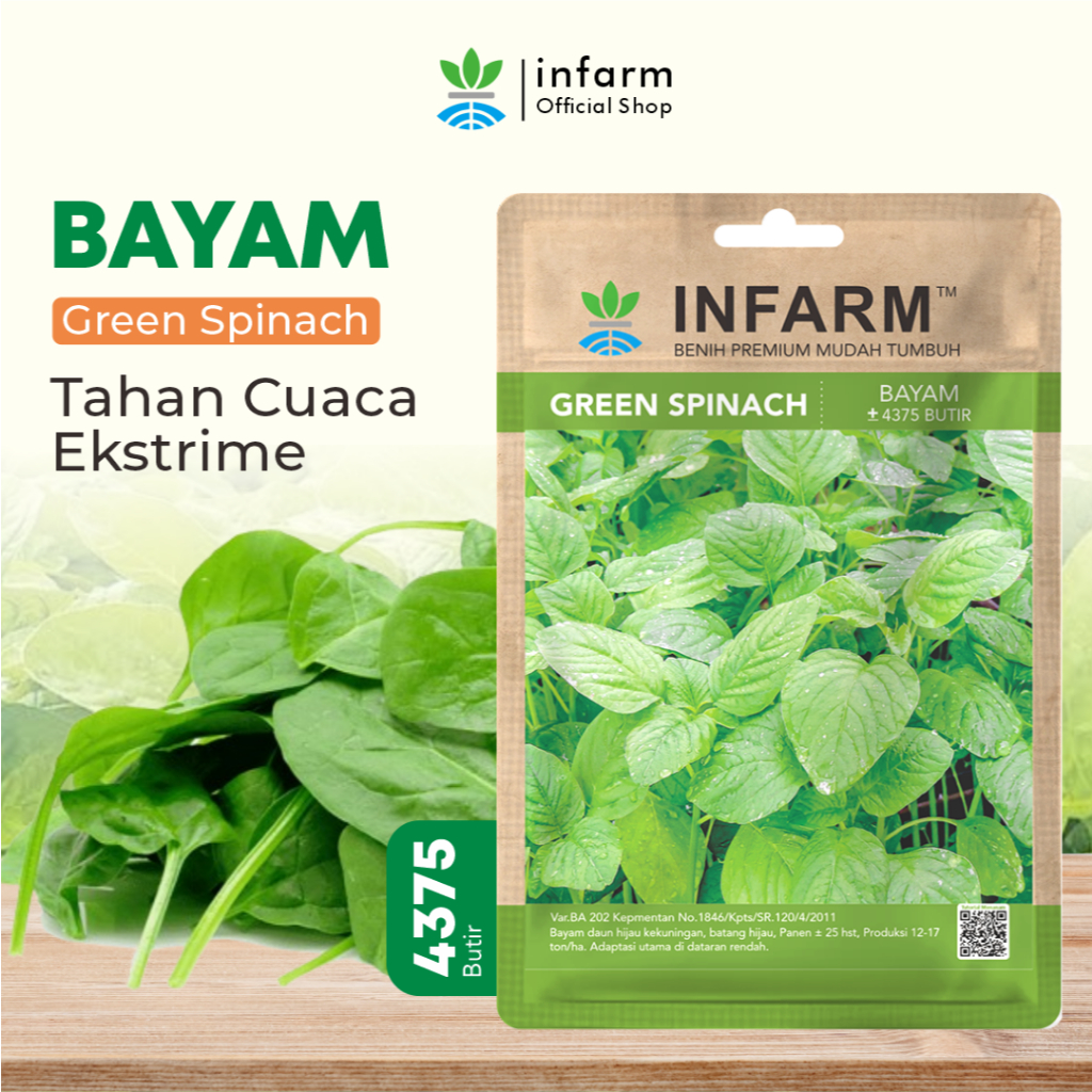 Jual INFARM - Benih Bibit Biji Super Sayur Bayam Hijau | Shopee Indonesia