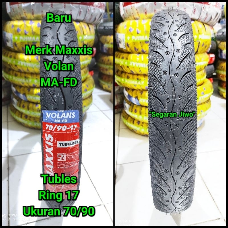 Jual Ban Tubles Ring 17 Ukuran 70/90 merk Maxxis MA-FD ban depan honda ...