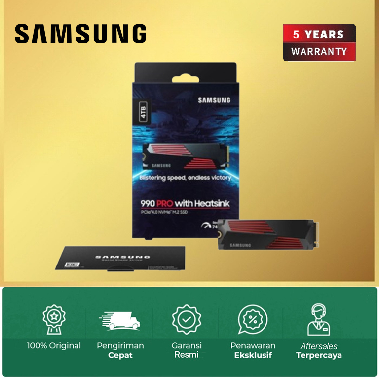 Jual SSD Samsung 990 PRO With Heatsink M.2 NVMe PCIe 4.0 4TB | Shopee Indonesia