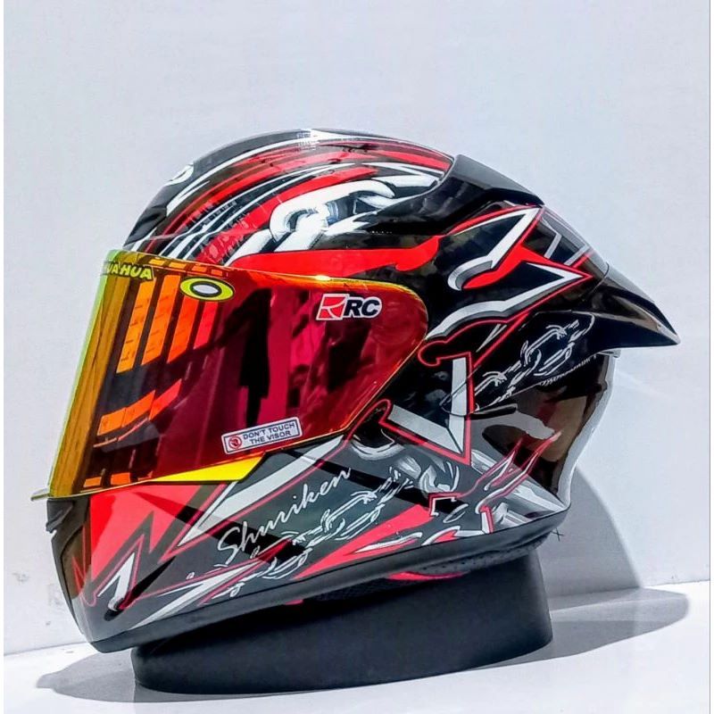Jual Helm Full Face MLA TTC MOTIF WINTER TEST Kaca Visor iridium Silver ...