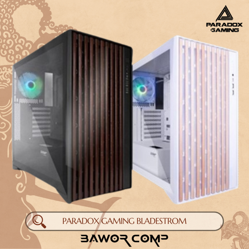 Jual PARADOX GAMING BLADESTORM Black / white Free 4 Fan RGB | Casing PC ...