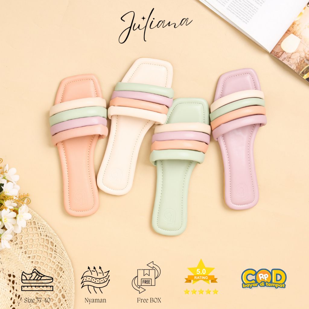 Jual Sandal Teplek Wanita Sendal Cewek Slip Cewe Kekinian Korea Sandal ...