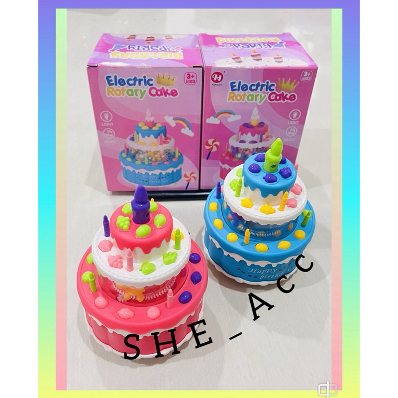 Jual SA Mainan anak kue ulang tahun / Toys Electrik rotary cake musik ...
