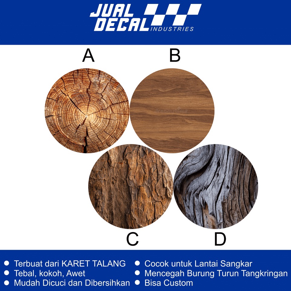 Jual Kejutan Menarik Karpet Dasar Sangkar Motif KAYU BATU Perlak Alas ...