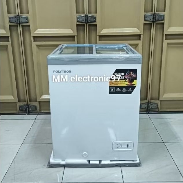 Jual Chest freezer Polytron 100 ltr sliding kaca PCF 129 PCF-129 ...