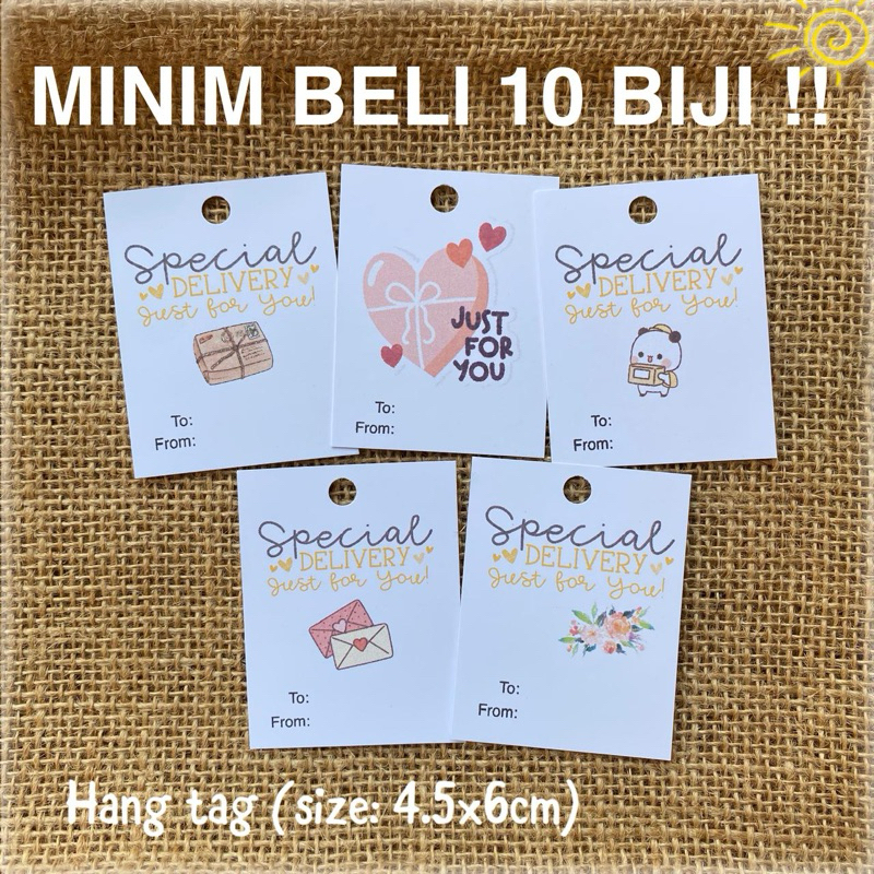 Jual 1(satu) biji label hangtag special delivery for you / tag just for ...