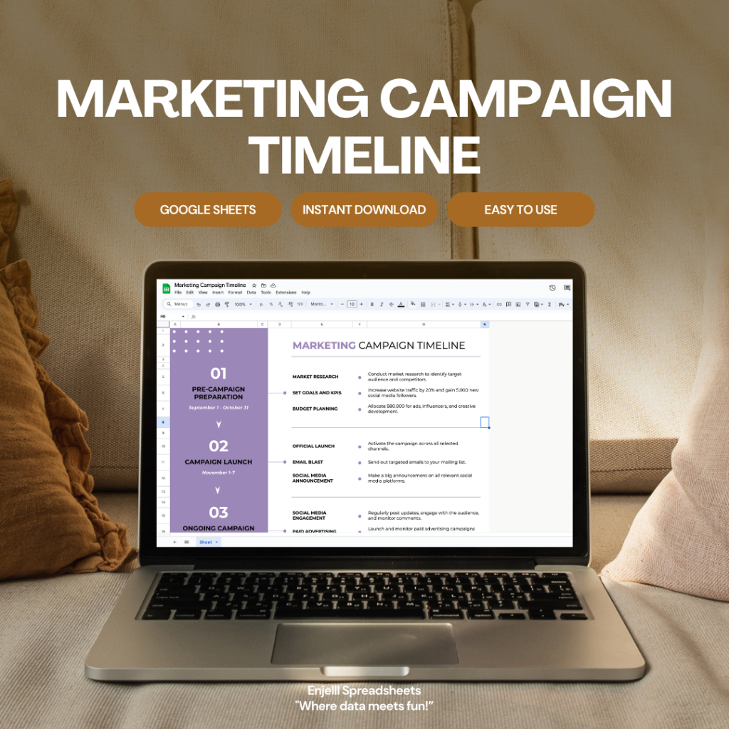Jual MARKETING CAMPAIGN TIMELINE / SPREADSHEET TEMPLATE - GOOGLE SHEET ...
