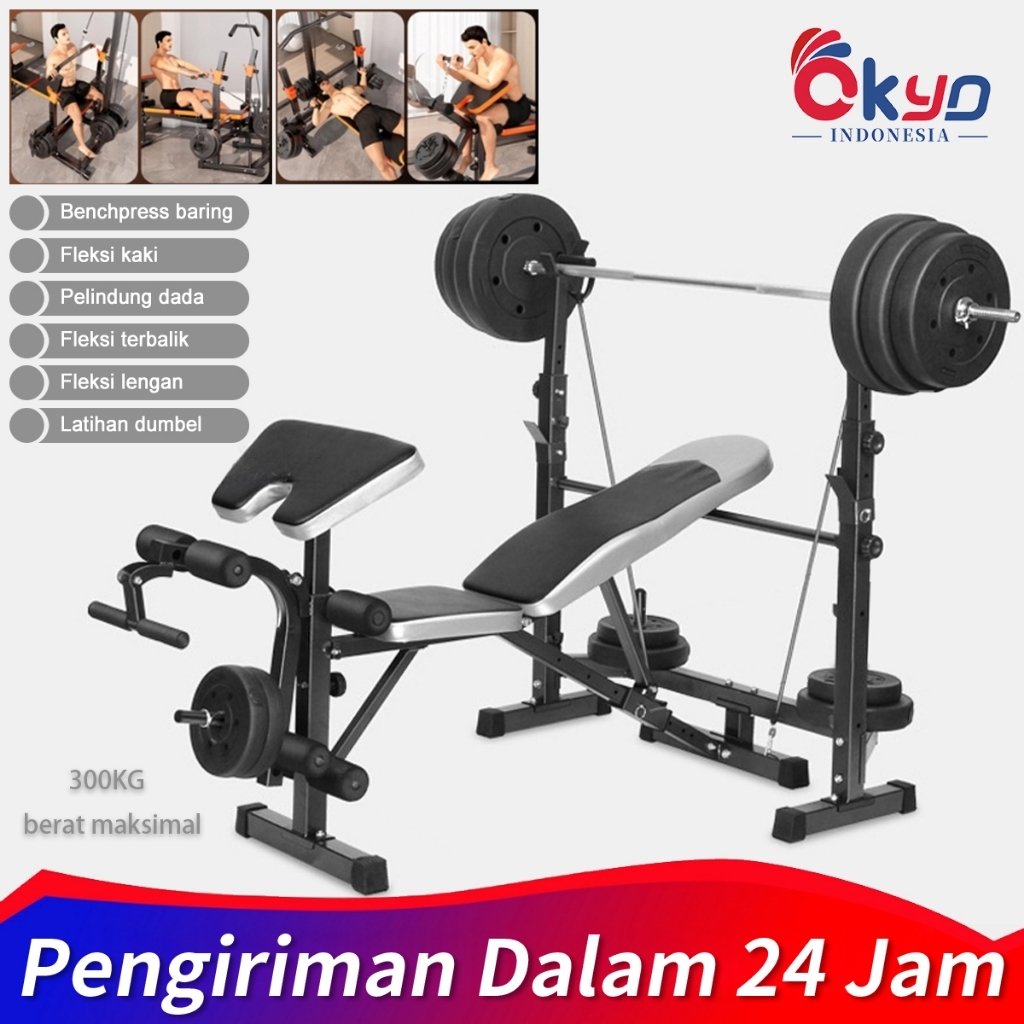 Jual Alat Olahraga Rumahan Multi-fungsi Bench Press Alat Angkat Berat ...
