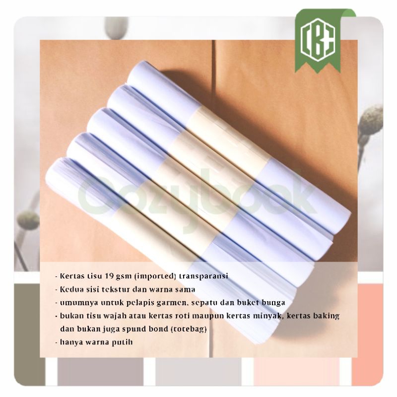 Jual [50 lembar]Kertas Tissue packing ukuran 31 x 55 CM /1 Gulung ...