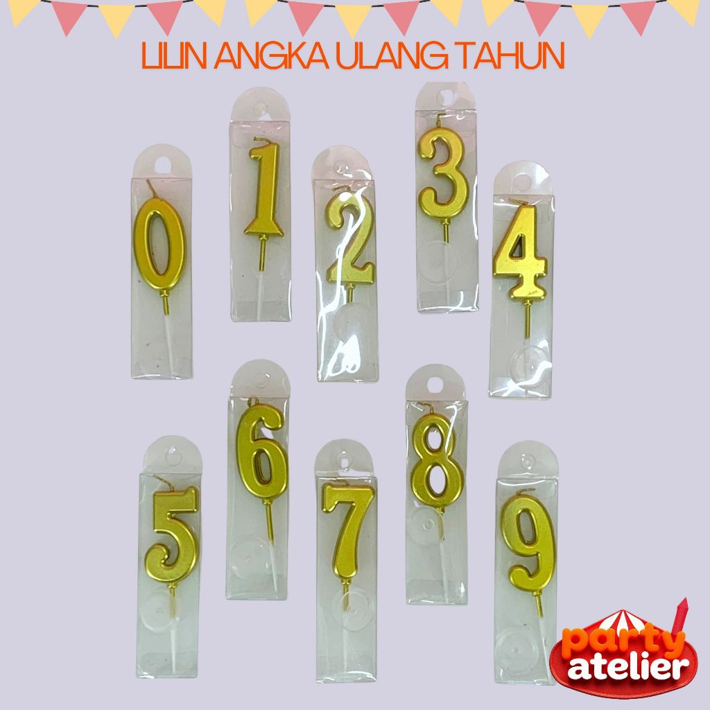 Jual lilin angka ulang tahun lilin gold hiasan topper kue ulang tahun ...