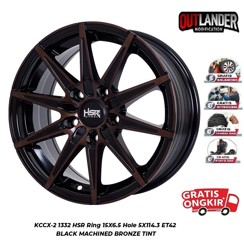 Jual Velg racing hsr kccx 2 r15 pcd 5x114,3 untuk granmax luxio apv arena ertiga innova terios ...
