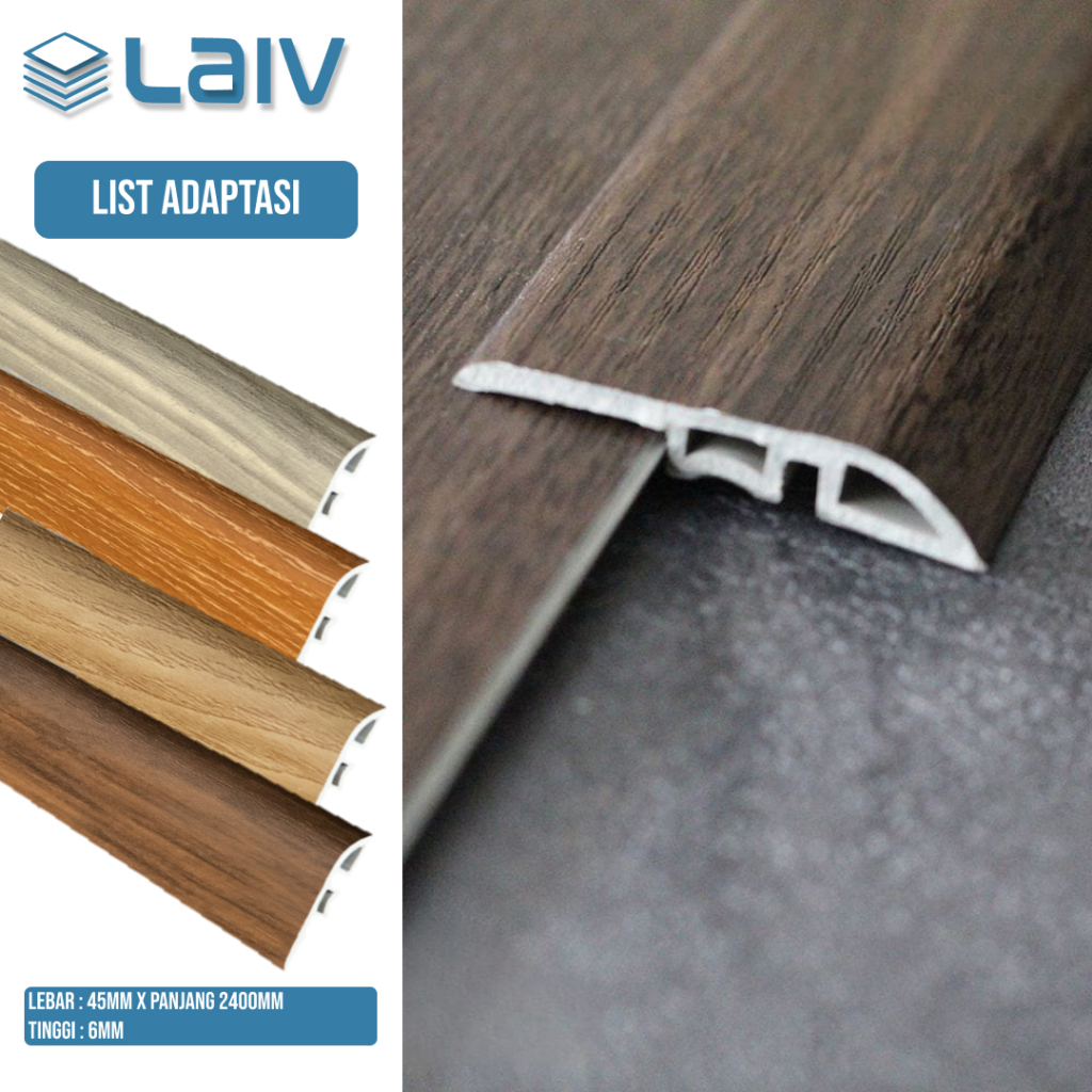 Jual LAIV List Adaptasi PVC Parkit Aksesoris Lantai Vinyl SPC Padat Lis Pintu Plint Parket ...