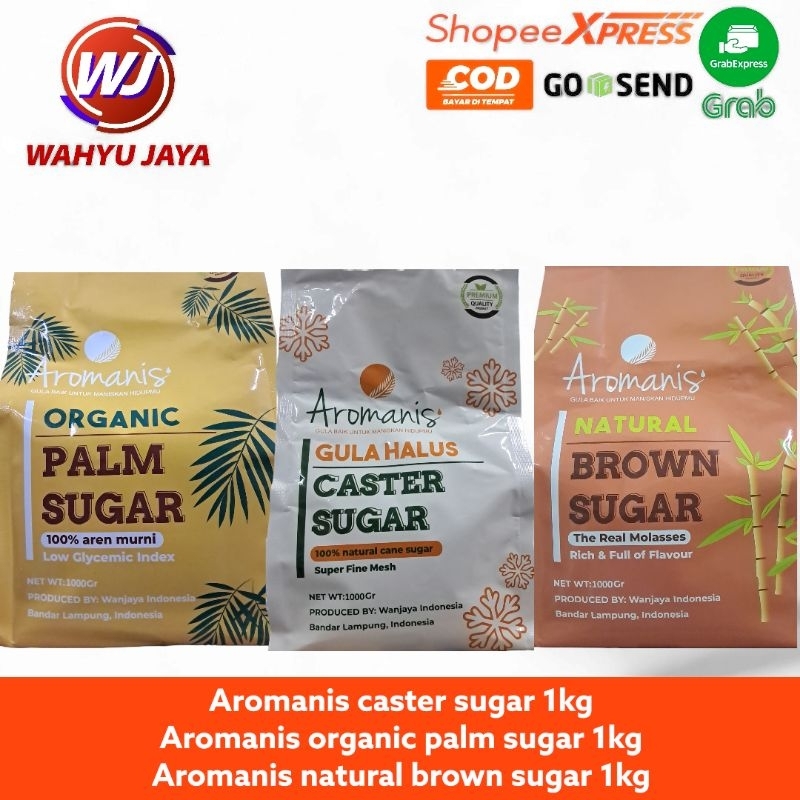 Jual Aromanis variant caster sugar, organic palm sugar,natural brown ...