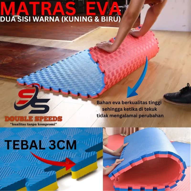 Jual 103X103X3CM Matras evamat beladiri 2 sisi tebal 3cm matras silat ...