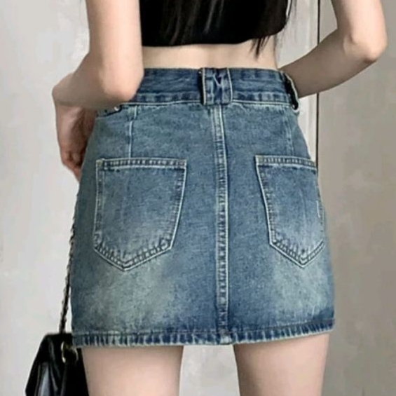 Jual rok mini / rok sobek samping / rok korean style / rok jeans wanita ...