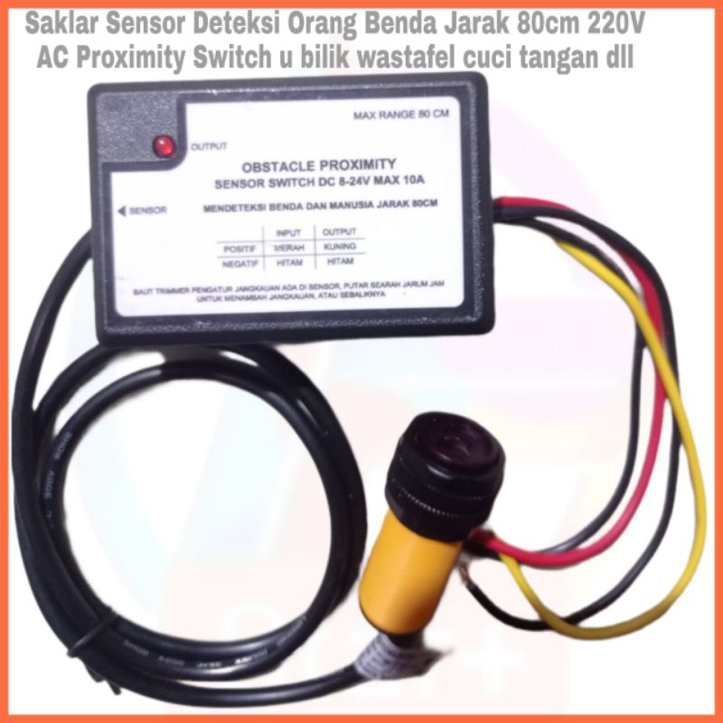 Jual Saklar Sensor Deteksi Orang Benda Jarak 80cm 220V AC Proximity ...