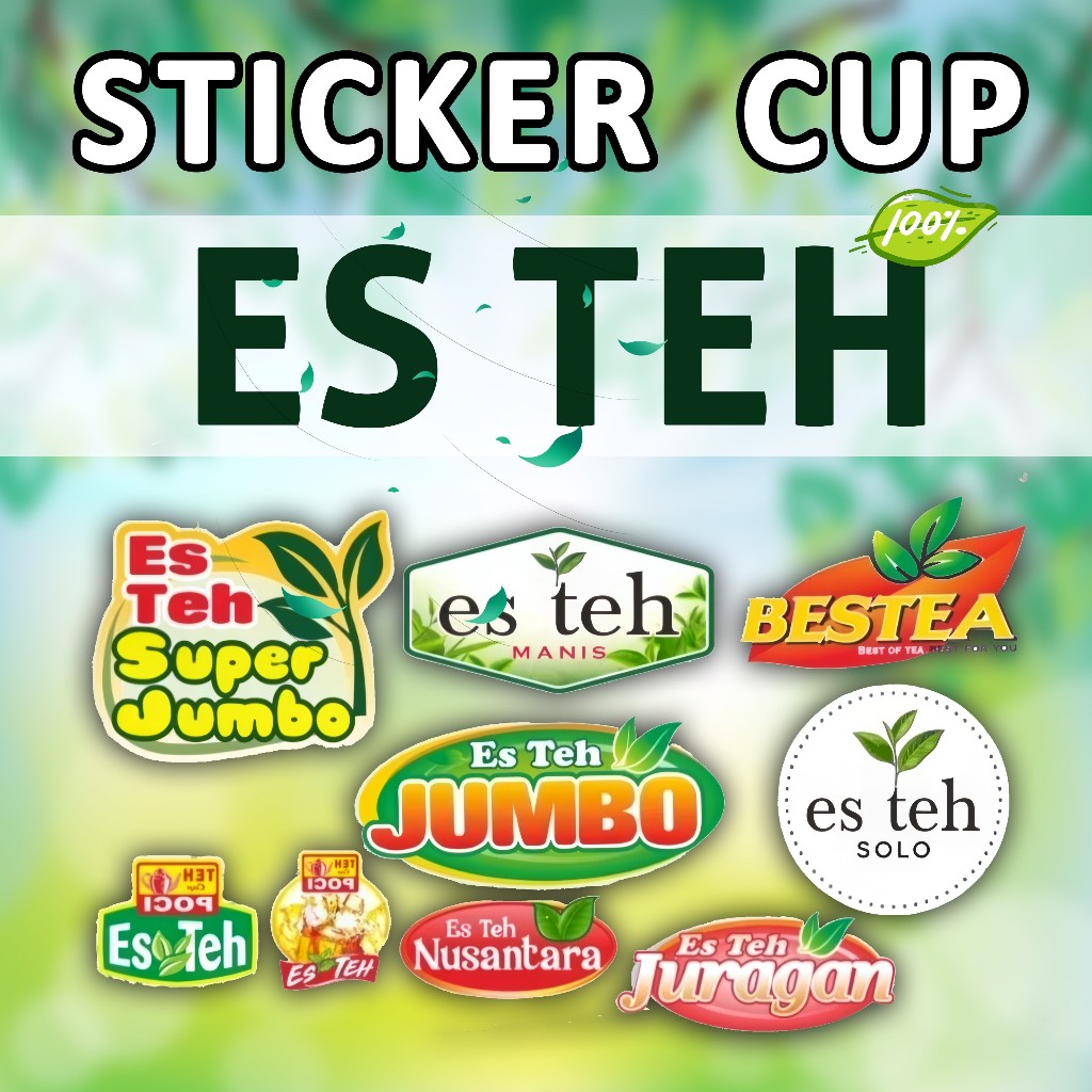 Jual Stiker label nama cup gelas es teh Nusantara Poci bestea teh jumbo ...