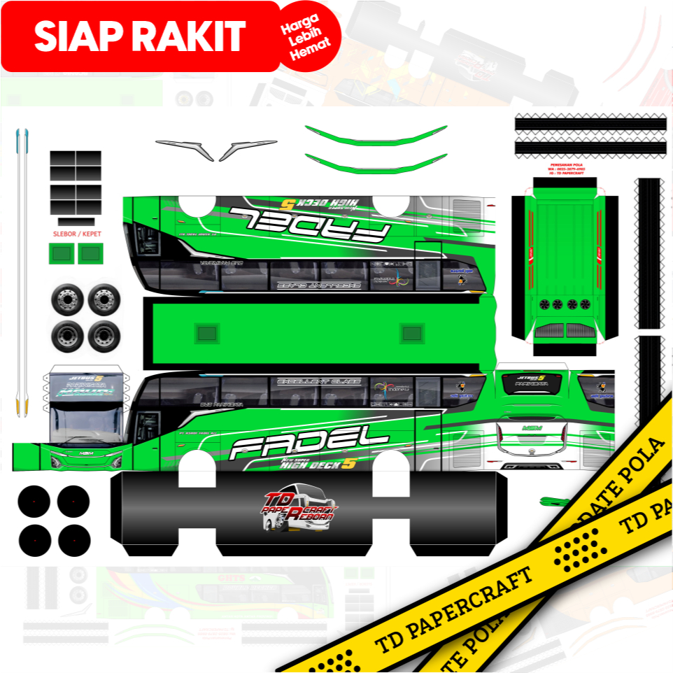 Jual Lembaran Pola Papercraft Bus Asyrof Fadel MSM Maudi | Shopee Indonesia
