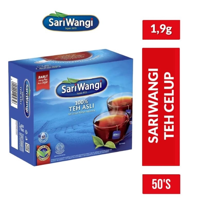 Jual SARIWANGI Teh Celup Box 50x1,9gr / Sariwangi Teh Celup Box 50 pcs ...