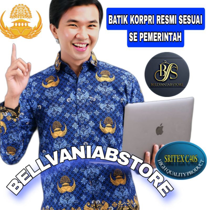 Jual RESMI !! Baju Seragam Korpri Sesuai SK PP lapis furing kain c40s Sritex | Shopee Indonesia