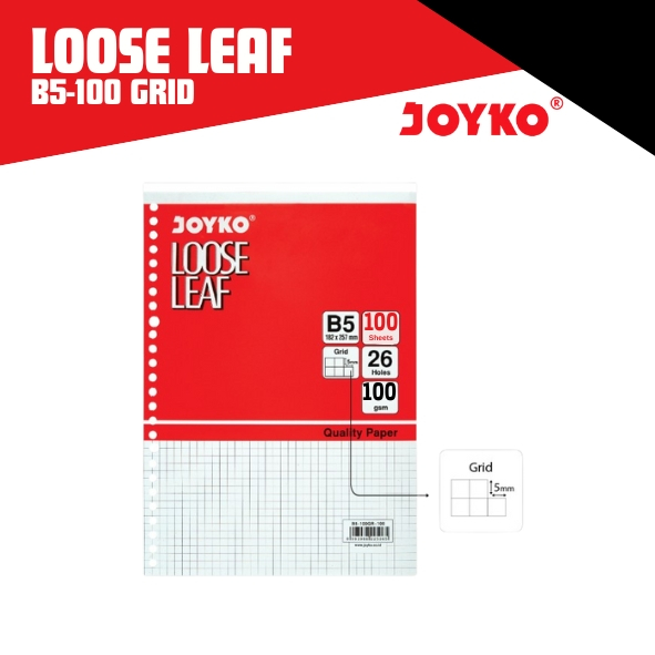 Jual Kertas File Binder Loose Leaf Joyko B5-100 Grid / Kertas Loose Leaf Joyko B5-100 | Shopee ...