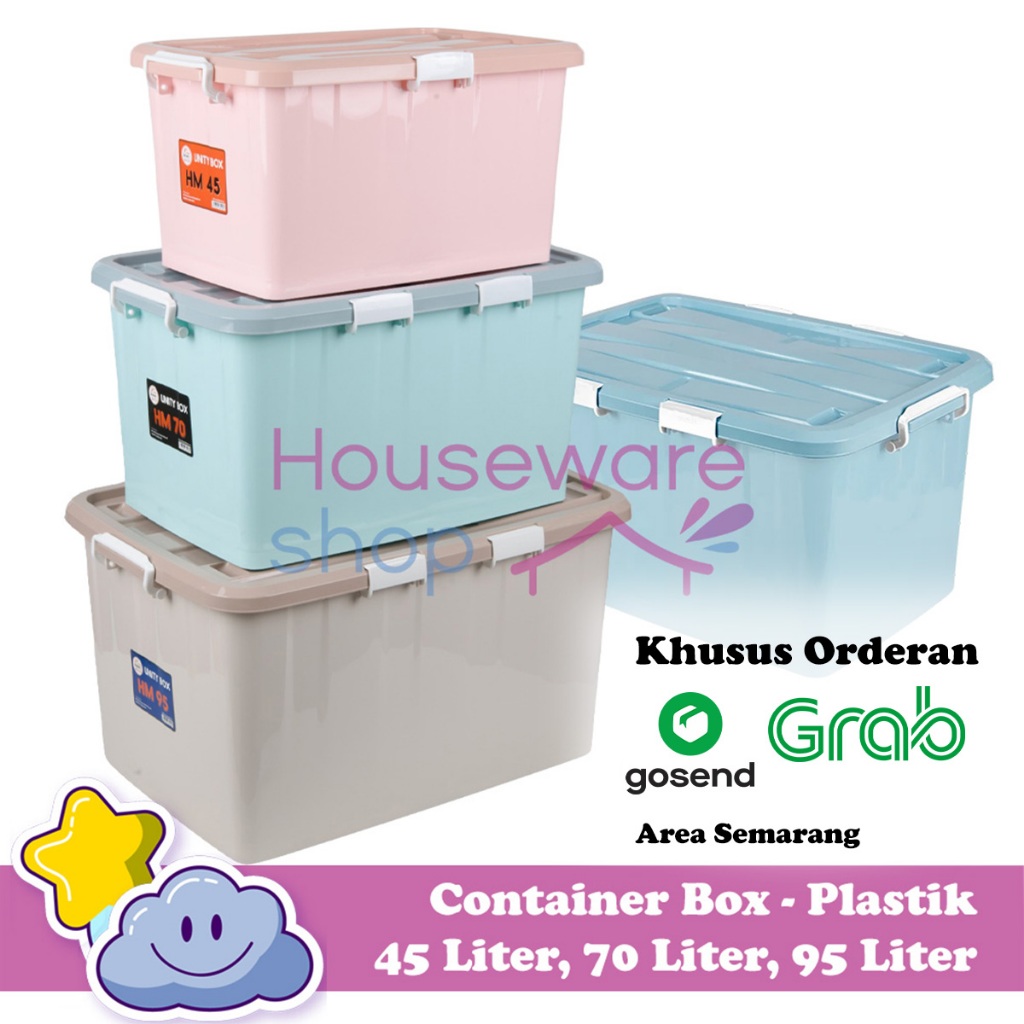 Jual Tempat Kotak Penyimpanan / Container Box Roda Unity 45 Liter 70 ...