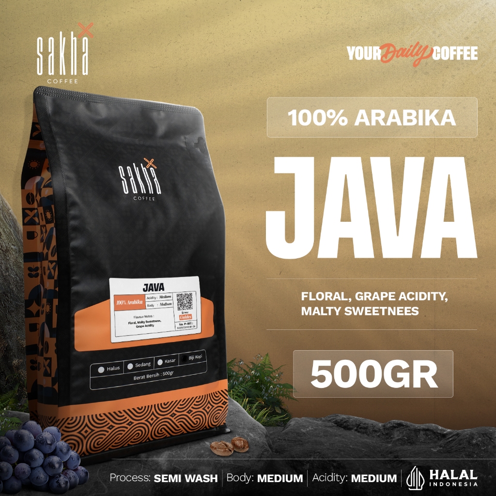 Jual Sakha Coffee Biji Kopi Bubuk Arabika Jawa Java Arabica Coffee Roast Beans 500gr Sakha Coffe ...