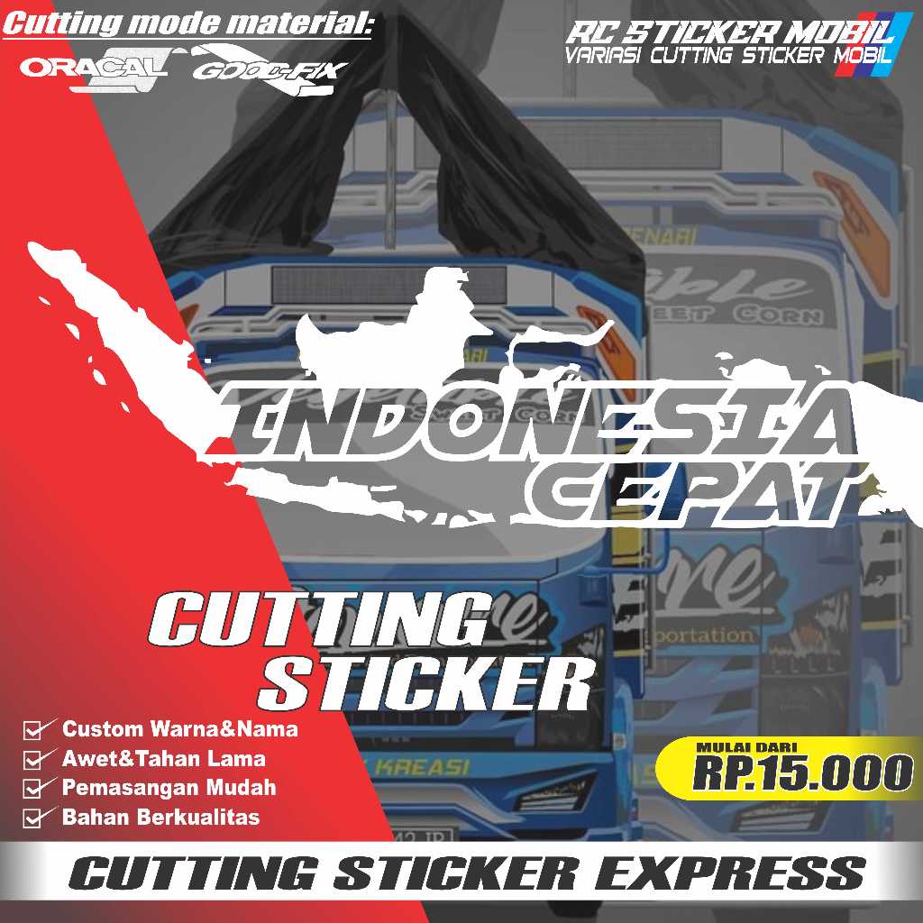 Jual STICKER KACA MOBIL TRUK PICK"UP PETA INDONESIA CEPAT VERSI KACA ...