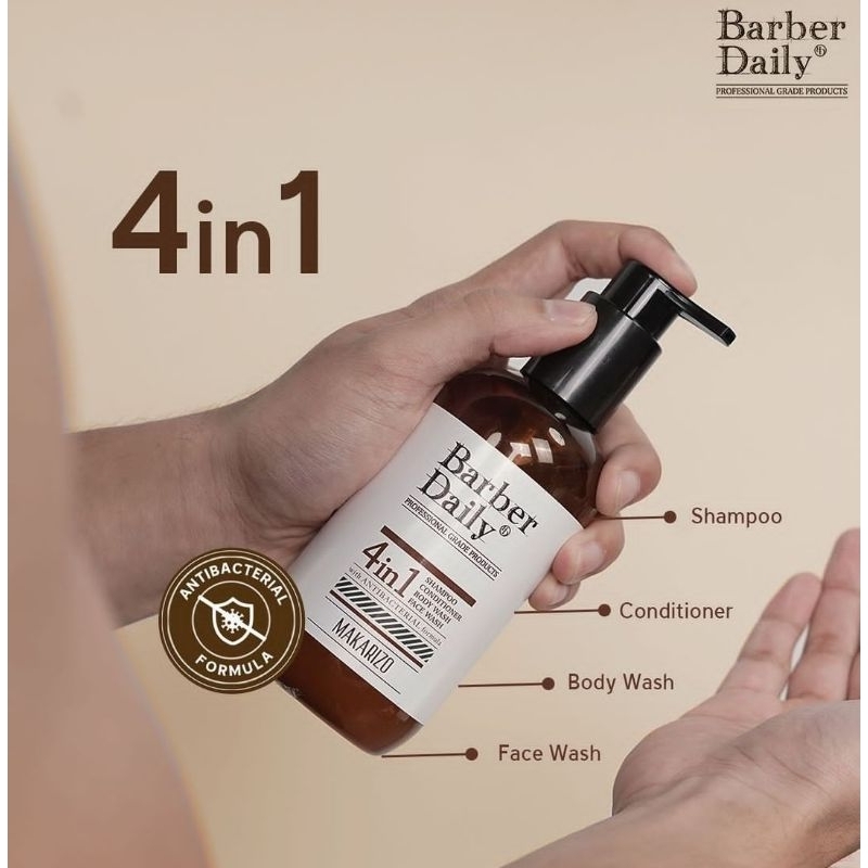 Jual Barber Daily 4 in 1 Shampoo Conditioner Body Wash Face Wash 220 ml ...