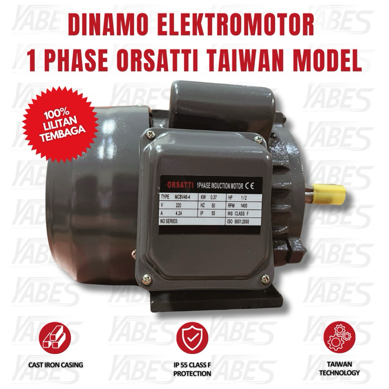 Jual ORSATTI Dinamo Elektro Motor 1 Phase Model Taiwan - Dual Capasitor ...