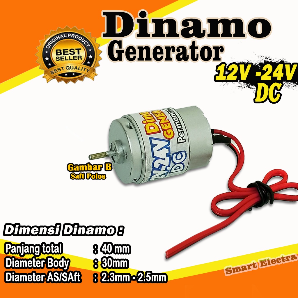 Jual Dinamo DC High Speed generator 12V - 24V Kepala Saft Polos Bisa ...