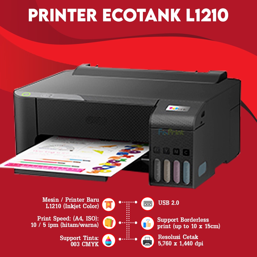 Jual Printer EcoTank L1210 L 1210 Print Only Support Tinta 003 Cyan ...